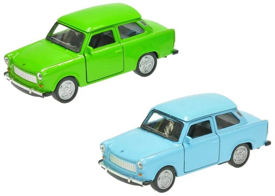 Auto Trabant 11cm kov na zpětné natažení Modré