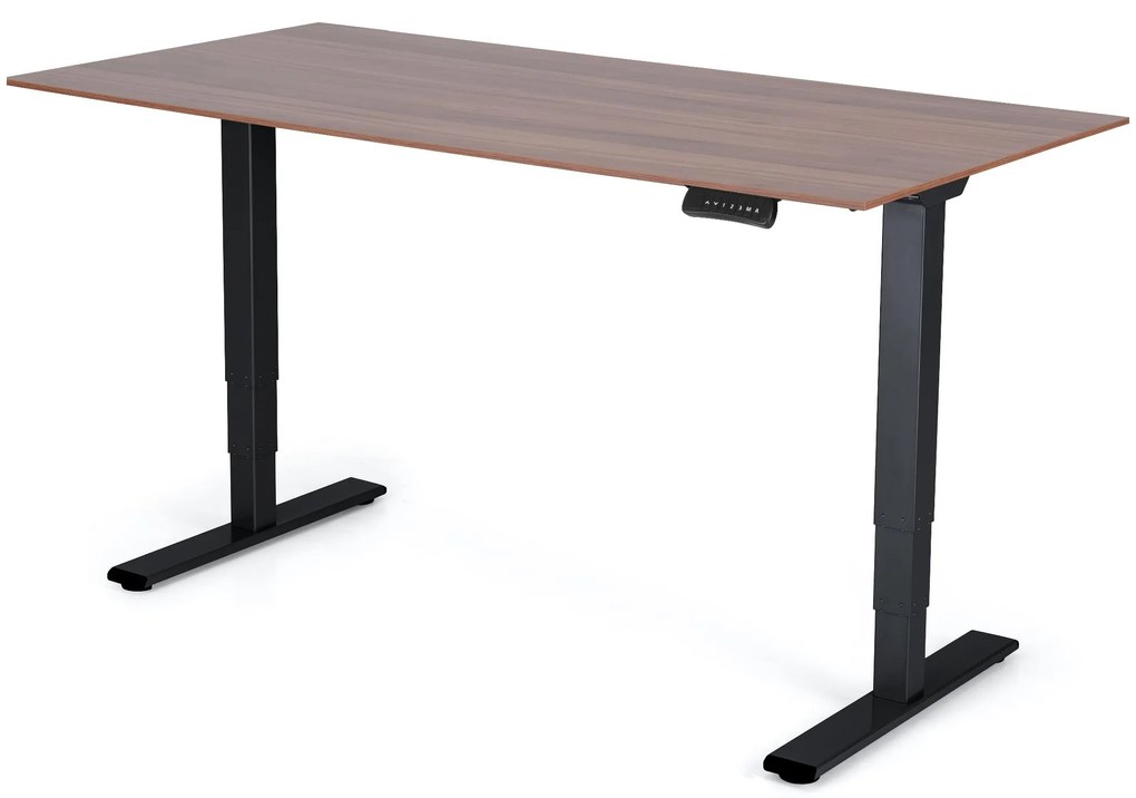 Polohovatelný stůl Liftor 3segmentové nohy černé,   deska 1600 x 800 x 18 mm ořech