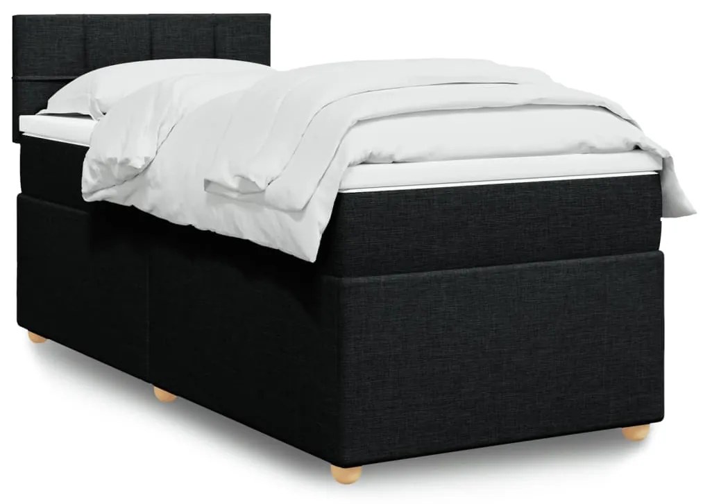 Box spring postel s matrací černá 80 x 200 cm textil 3288809