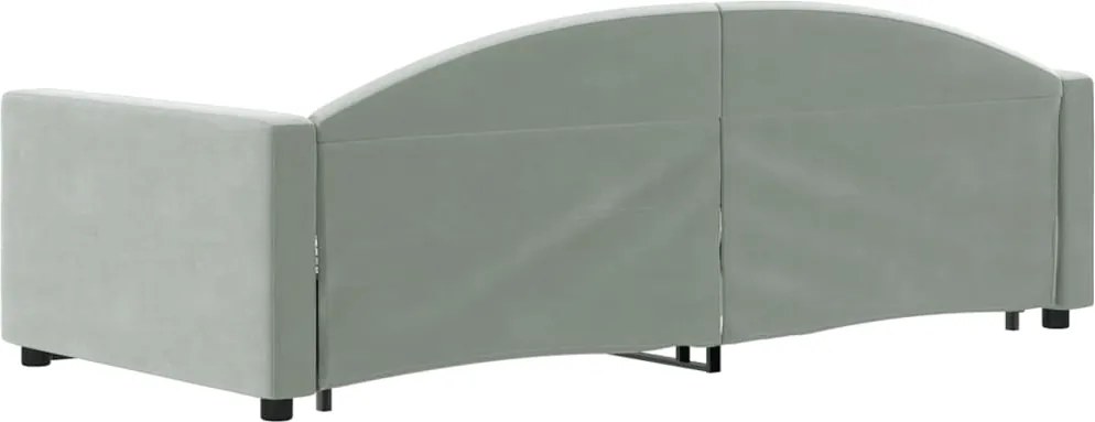 Válenda s přistýlkou a zásuvkami světle šedá 90 x 190 cm samet 3197362