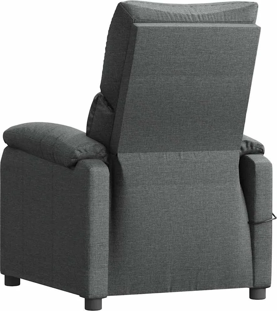 Masážní křeslo tmavě šedé textil 322457