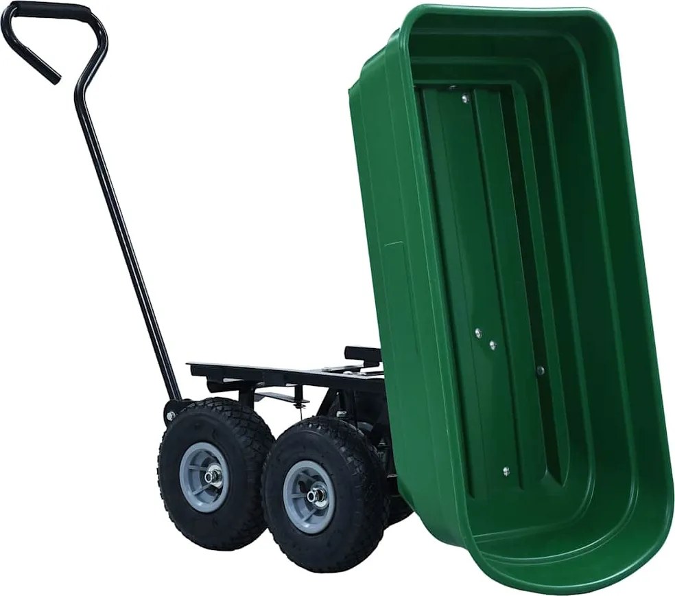 Zahradní sklápěcí ruční vozík 300 kg 75 l zelený 145507