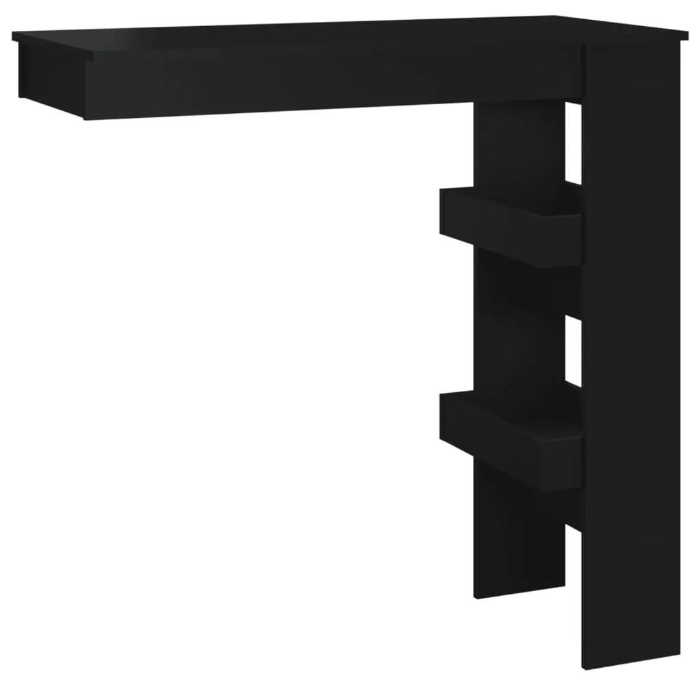 811782 vidaXL Nástěnný barový stolek černý 102x45x103,5 cm kompozitní dřevo
