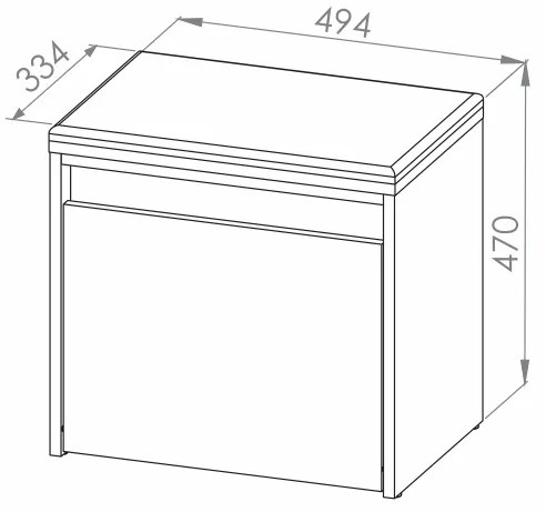 ML FURNITURE Botník - HYGA 01, sněžná borovice/antracit