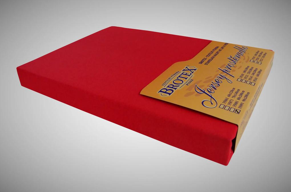 BROTEX Jersey prostěradlo červené Rozměr: 80 x 200 cm