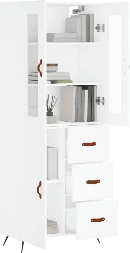 Skříň highboard bílá 69,5 x 34 x 180 cm kompozitní dřevo 3198441