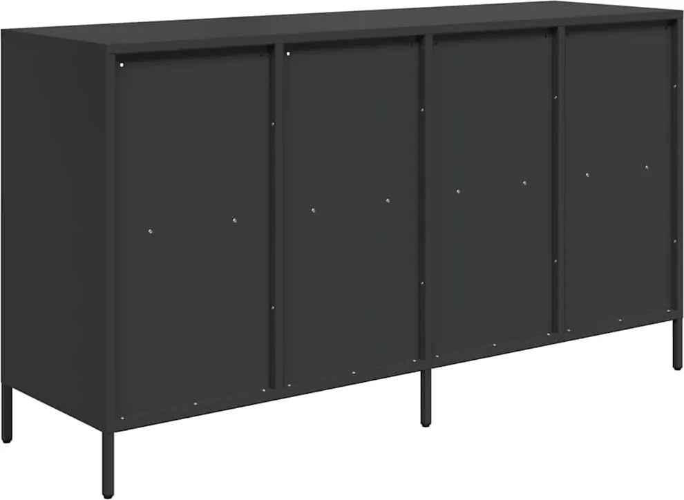 Příborník černý 135 x 39 x 73,5 cm ocel válcovaná za studena 3307161
