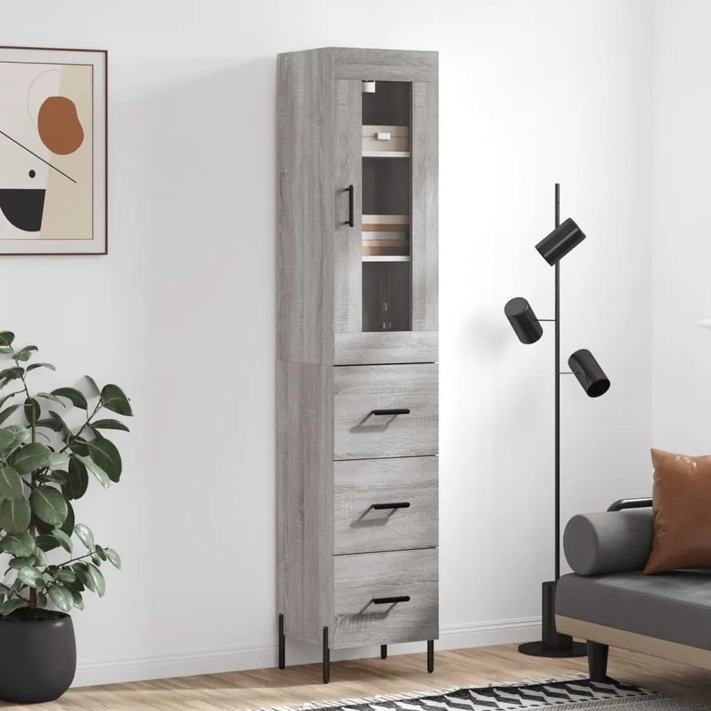 Skříň highboard šedá sonoma 34,5 x 34 x 180 cm kompozitní dřevo 3199247