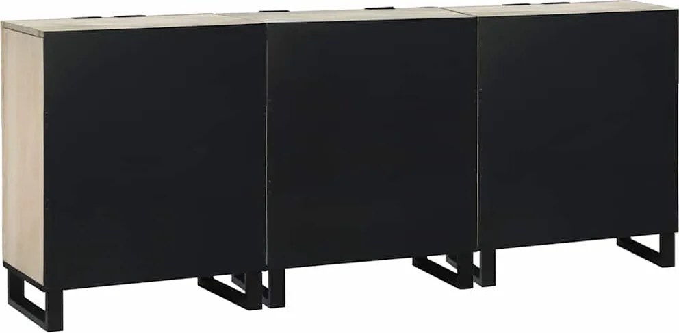 Sestava komody 3 ks Bílá 180 x 33 x 75 cm Masivní mangové dřevo 3310047