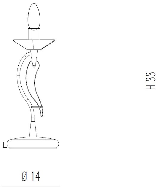 Metal Lux 197.211 Icaro, stolní lampa 1xE14, chrom/křišťálové sklo, výška 33cm