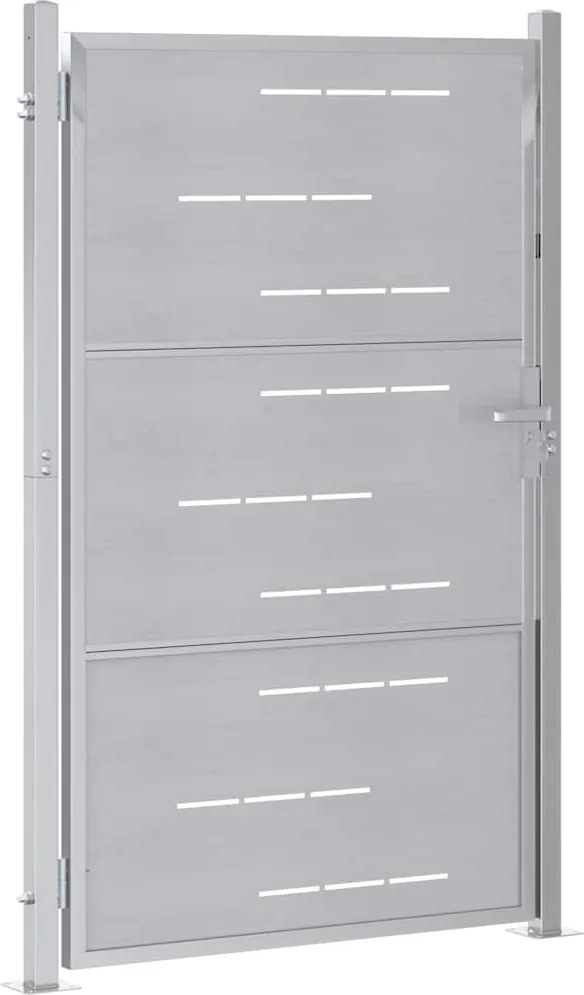 Zahradní brána 85 x 120 cm Nerezová ocel Stříbrná Zamykatelné 3402579