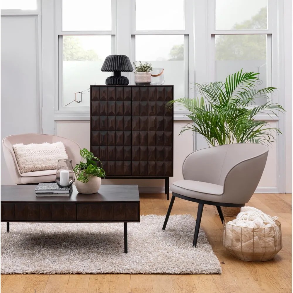 Tmavě hnědá skříňka 90x130 cm Latina – Unique Furniture