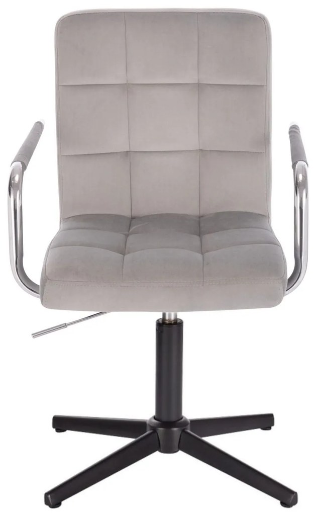LuxuryForm DESIGN Otočná židle VERONA VELUR na černém kříži - světle šedá