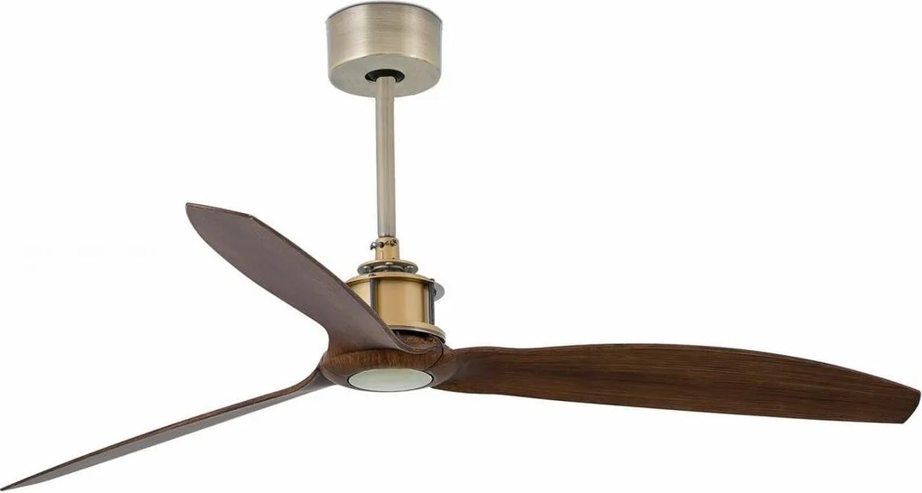 FARO 33398 JUST FAN M, starozlatá/dřevo, stropní ventilátor s DC motorem - FARO
