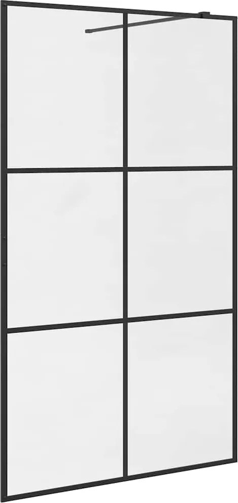 Zástěna do průchozí sprchy čiré ESG sklo 115 x 195 cm černá 151026