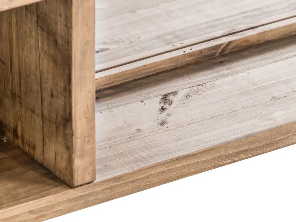 furniture-nabytek.cz - Masivní koupelnové zrcadlo Dingora II z recyklované borovice, lakované, přírodní – 130×60 cm