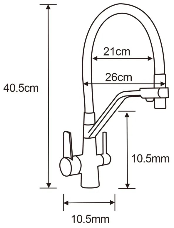 Mexen Andres, granitový dřez 1000x500x200 mm, 1,5-komorový a dřezová baterie Duo, černá skvrnitá, 6515-76-671701-07-B