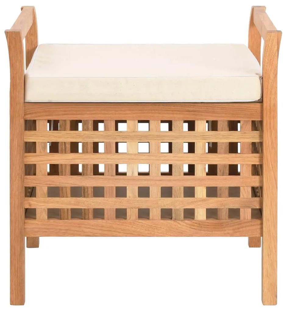 Úložná lavice 49 x 48 x 49 cm masivní ořechové dřevo - Default Title