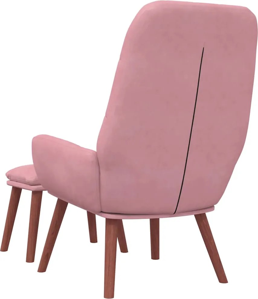 Relaxační křeslo s podnožkou růžové samet 3315142