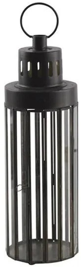 Chic Antique Kovová lucerna Latern Pillar 35 cm, černá barva, sklo, kov