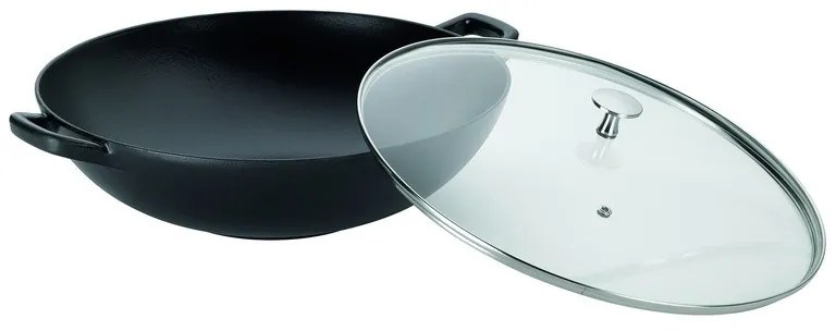 KELA Wok s poklicí litinový CALIDO 36 cm černá KL-12475