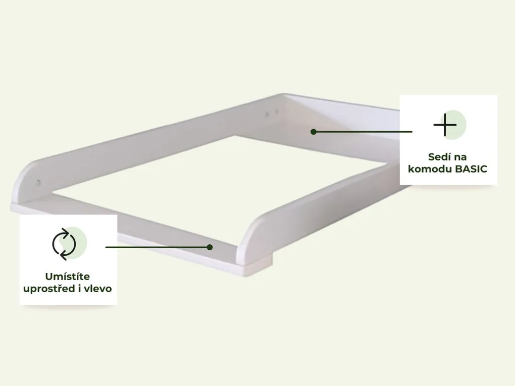 Přebalovací pult na komodu BASIC bílý