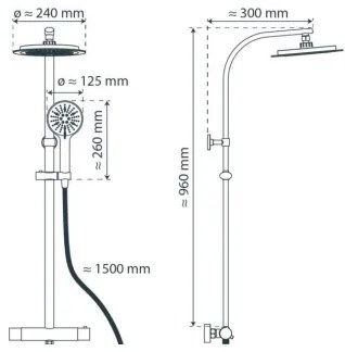 Schütte 60046 - Sprchová sada s termostatickou baterií MADURA FRESH lesklý chrom