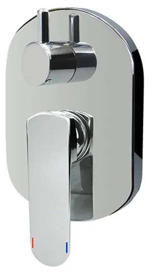 Mereo, Sprchová podomítková baterie s trojcestným přepínačem, Mada, Mbox, oválný kryt, chrom CBQ60157MB
