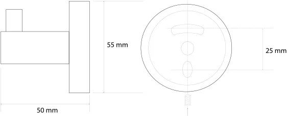 Sapho - Nástěnný háček X-ROUND 5,5x5 cm zlatá