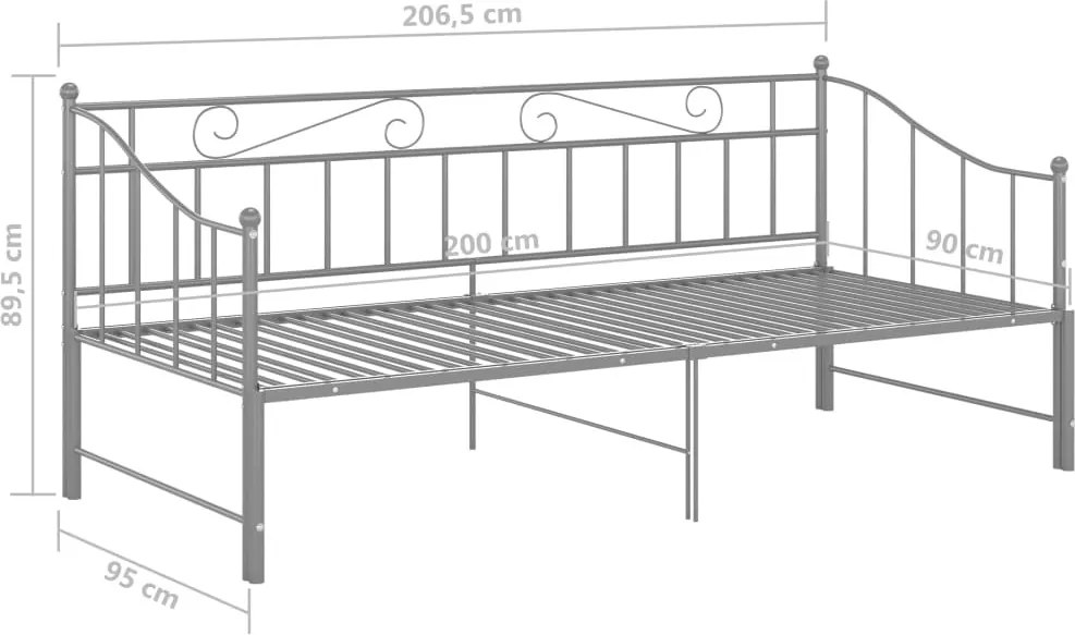 vidaXL Rám vysouvací postele/pohovky kov 90 x 200 cm [324778] Barva: Bílá