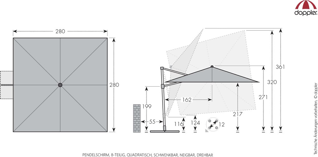 Doppler myZone 280 x 280 cm béžová