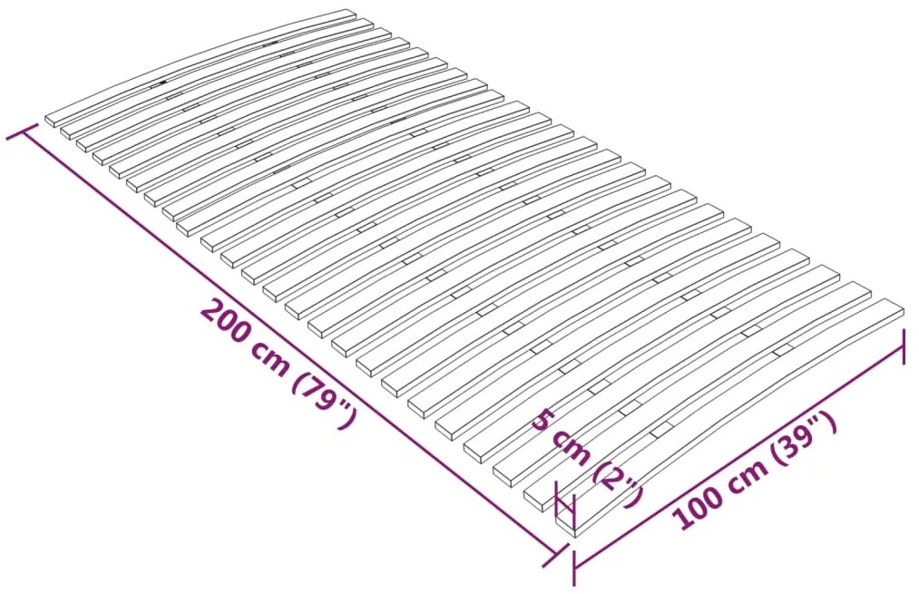 Lamelový rošt postele s 24 lamelami 100 x 200 cm - Default Title
