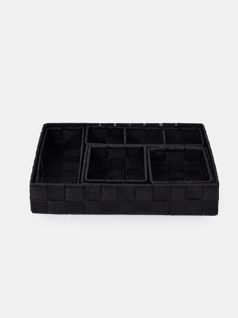 Sinsay - Sada organizérů s pleteným vzorem 6 pack - černá