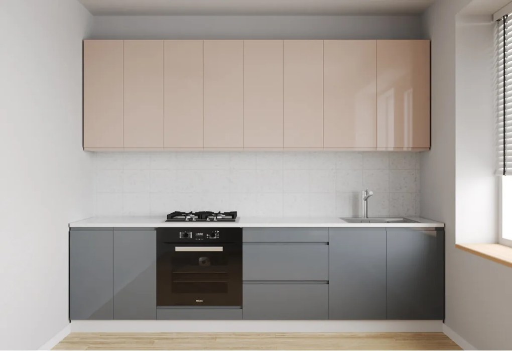 Sada 2.6 k. bílá, f. vrch béžový lesk, spodek šedý lesk Interno Luxe