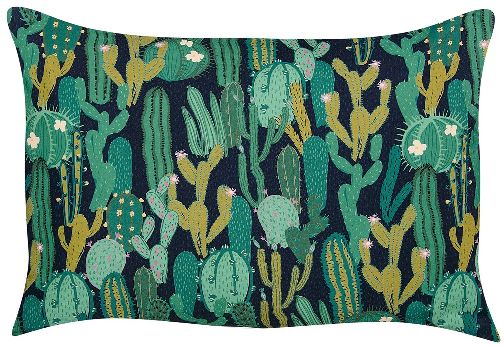 Sada 2 zahradních polštářů se vzorem kaktusů 40 x 60 cm zelené BUSSANA Beliani