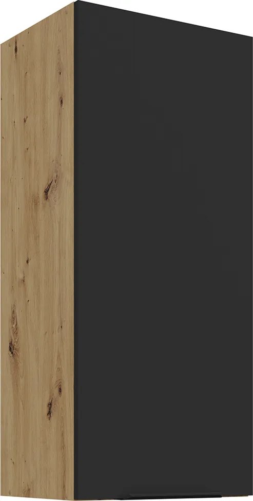 ARIA ac | horní skříňka 40 G-90 1F policová | 40 cm | VYSOKÁ | ANTI FINGERPRINT povrch | artisan/černá
