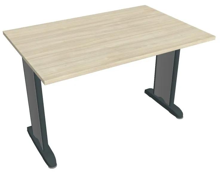 Stůl jednací rovný 120 cm - Hobis Flex FJ 1200 Dekor stolové desky: akát, Barva nohou: černá
