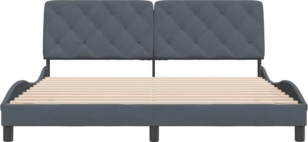 Rám postele bez matrace tmavě šedý 180 x 200 cm samet 3207936