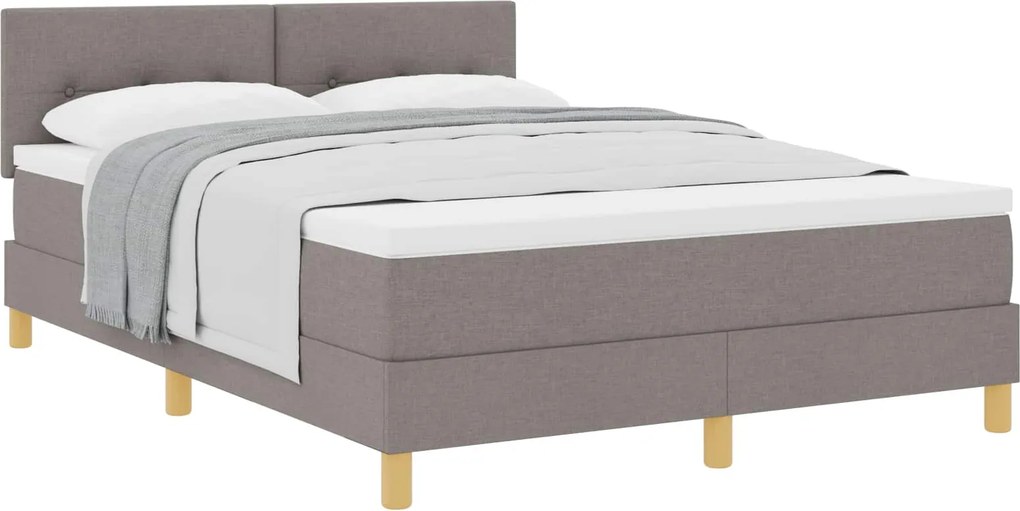 Postel s boxspringem s polštářem Taupe 160 x 200 cm textil 3338934