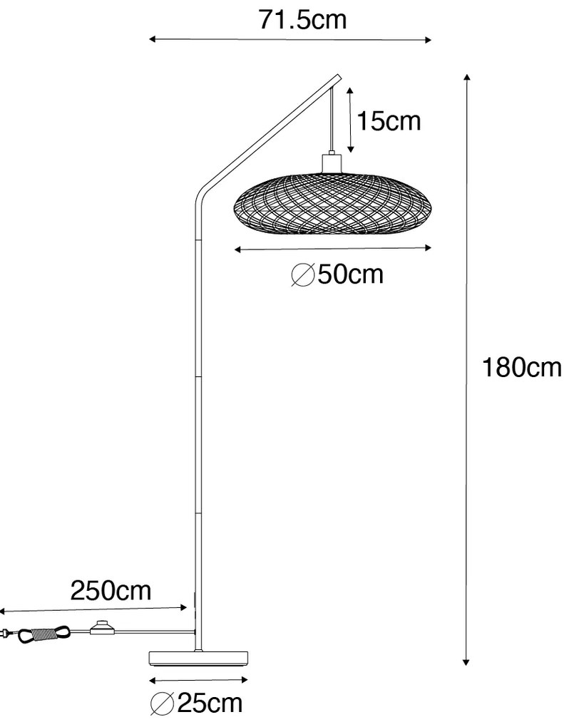 Orientální stojací lampa bambus - Ostrava