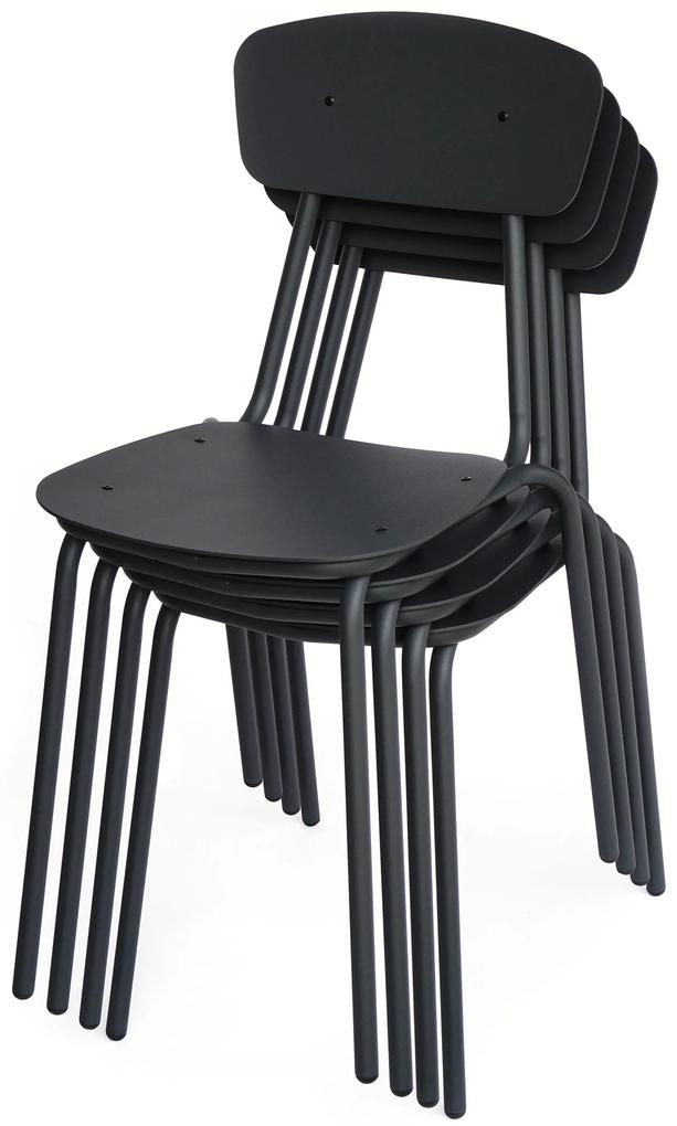 Černá kovová zahradní židle MARA SIMPLE OUTDOOR