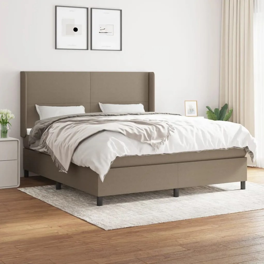 Box spring postel s matrací taupe 180x200 cm textil 3131293