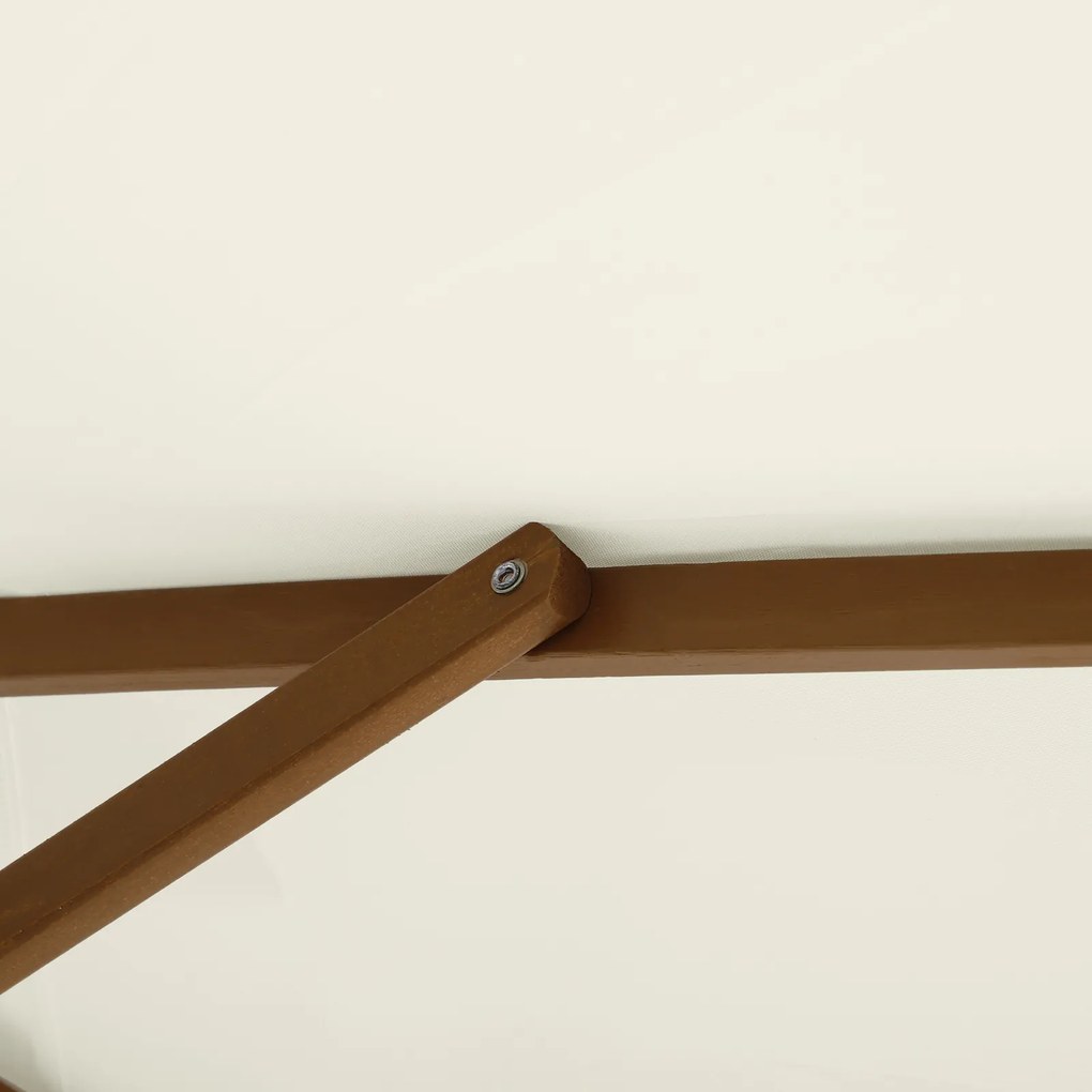 Outsunny Slunečník Ø 250 cm, slunečník s kladkovým mechanismem, balkonový plážový slunečník z bambusu, větruodolný tržní slunečník, ochrana před slun…