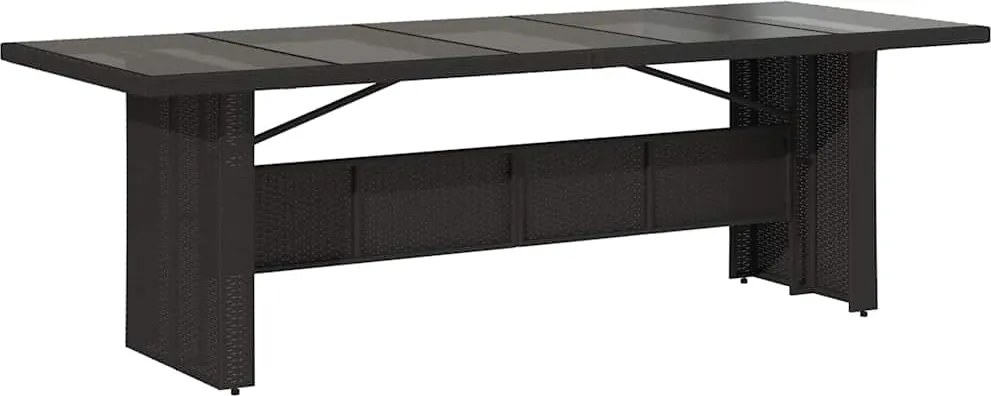 9dílný zahradní bistro set s poduškami černý polyratan 3277274