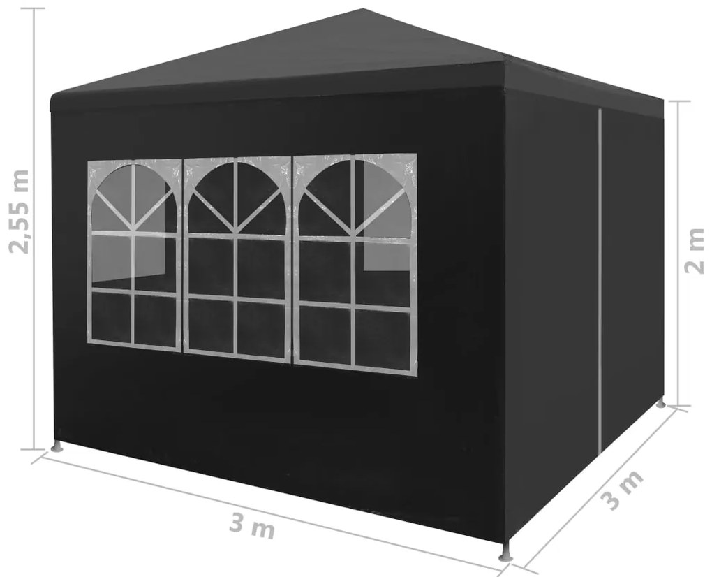 vidaXL Marketos Party stan 3 x 3 m antracitový