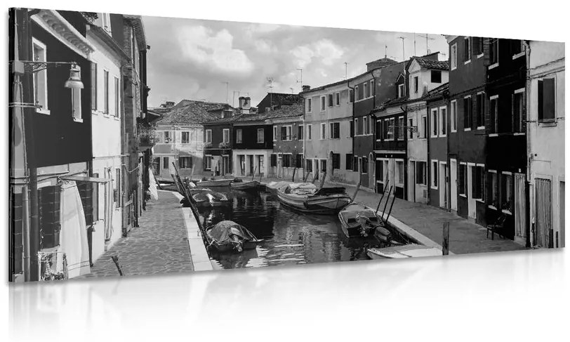 Obraz černobílé domky v městečku Varianta: 120x60