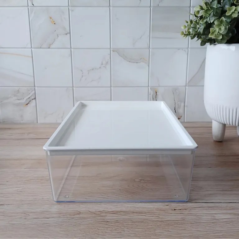 DÓZA NA SUCHÉ POTRAVINY 2 500 ml – nízká, průhledná | DomaLEP varianta: ŠEDÁ