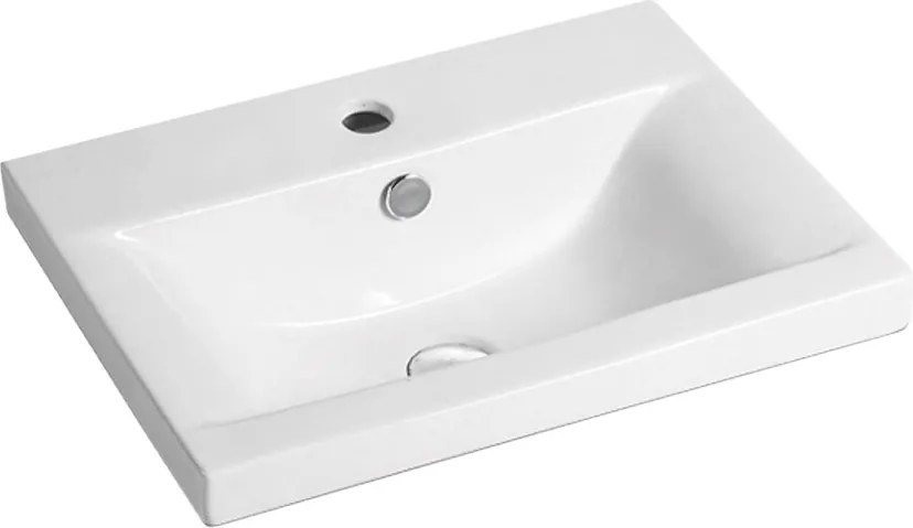 Mereo Mereo, Vigo, koupelnová skříňka s keramickým umyvadlem, 51 cm, bílá, dub, CN320