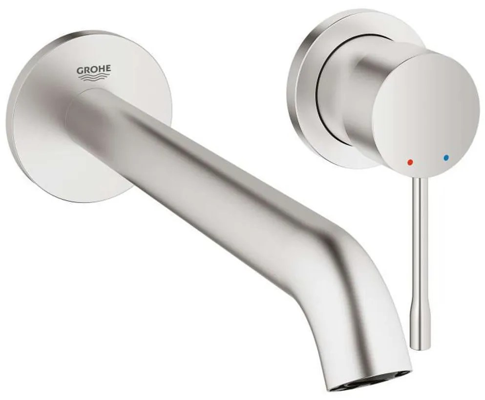 Grohe Essence - Umyvadlová baterie L pod omítku, 2-otvorová instalace, supersteel 19967DC1