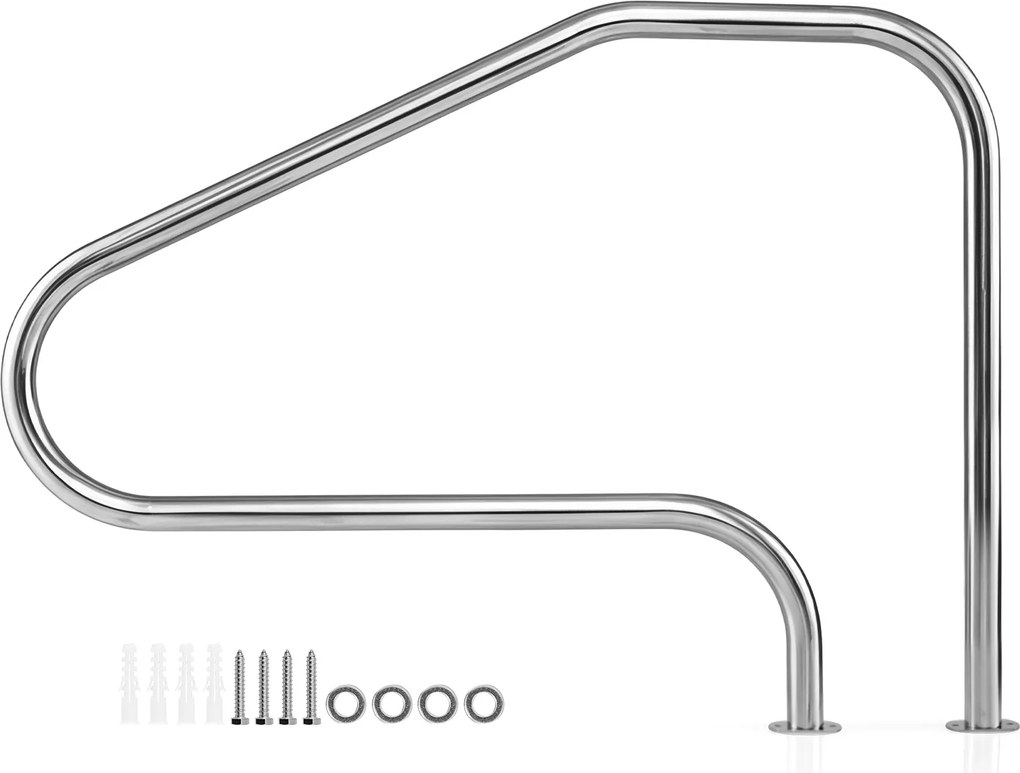 Costway Bazénové madlo bazénu z nerezové oceli Bezpečnostní – 130 × 94 cm
